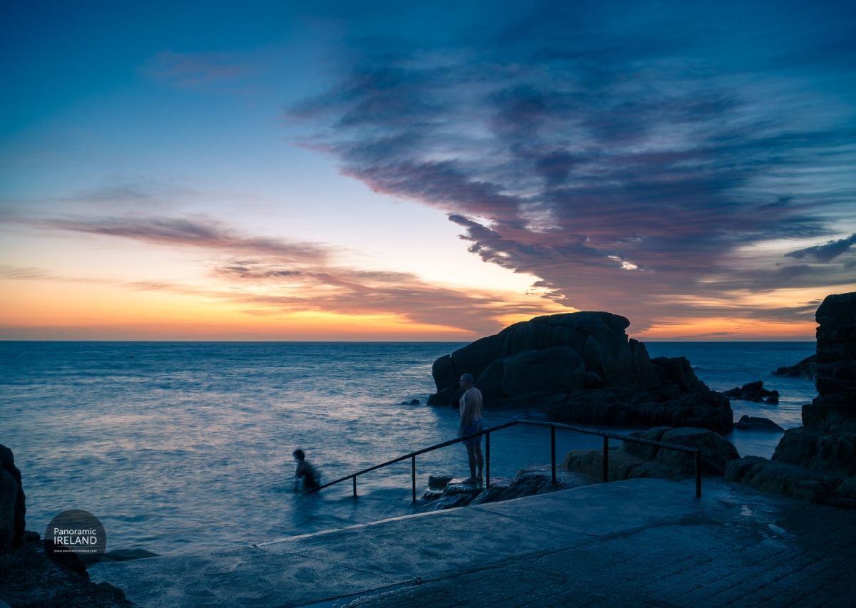 Golden Hour Dawn Swim In March At The Forty Foot Dublin Ireland Golden Hour Dawn Swim In March At The Forty Foot Dublin Ireland